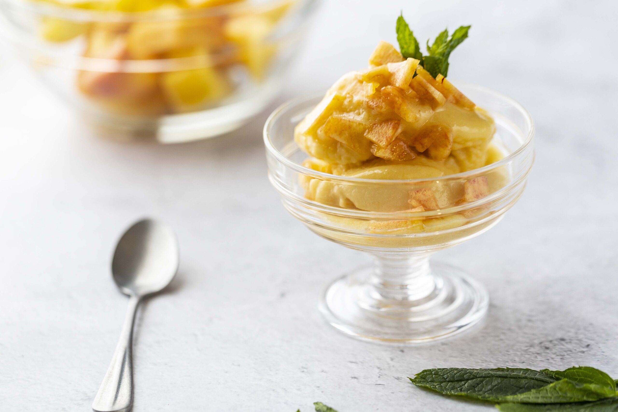 Frozen yogurt ροδάκινο με επίγευση από πορτοκάλι και περγαμόντο ...